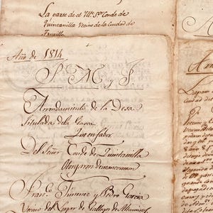 Antique 18th Century Calligraphy Notary Documents - Handwritten ...