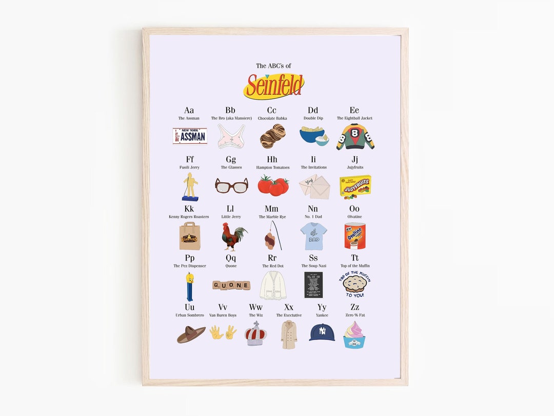 SEINFELD Poster Seinfeld Inspired Poster Abc's of - Etsy UK