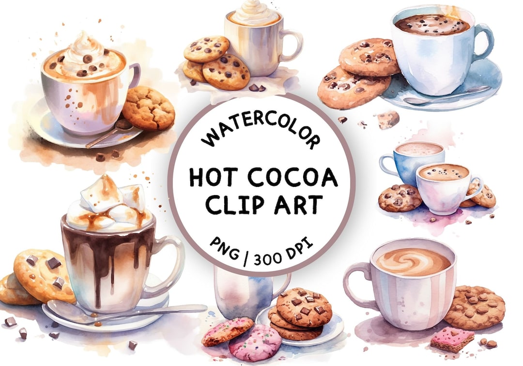 Hot Cocoa Cookies Clipart, Christmas Clipart, Hot Chocolate PNG, Hot ...