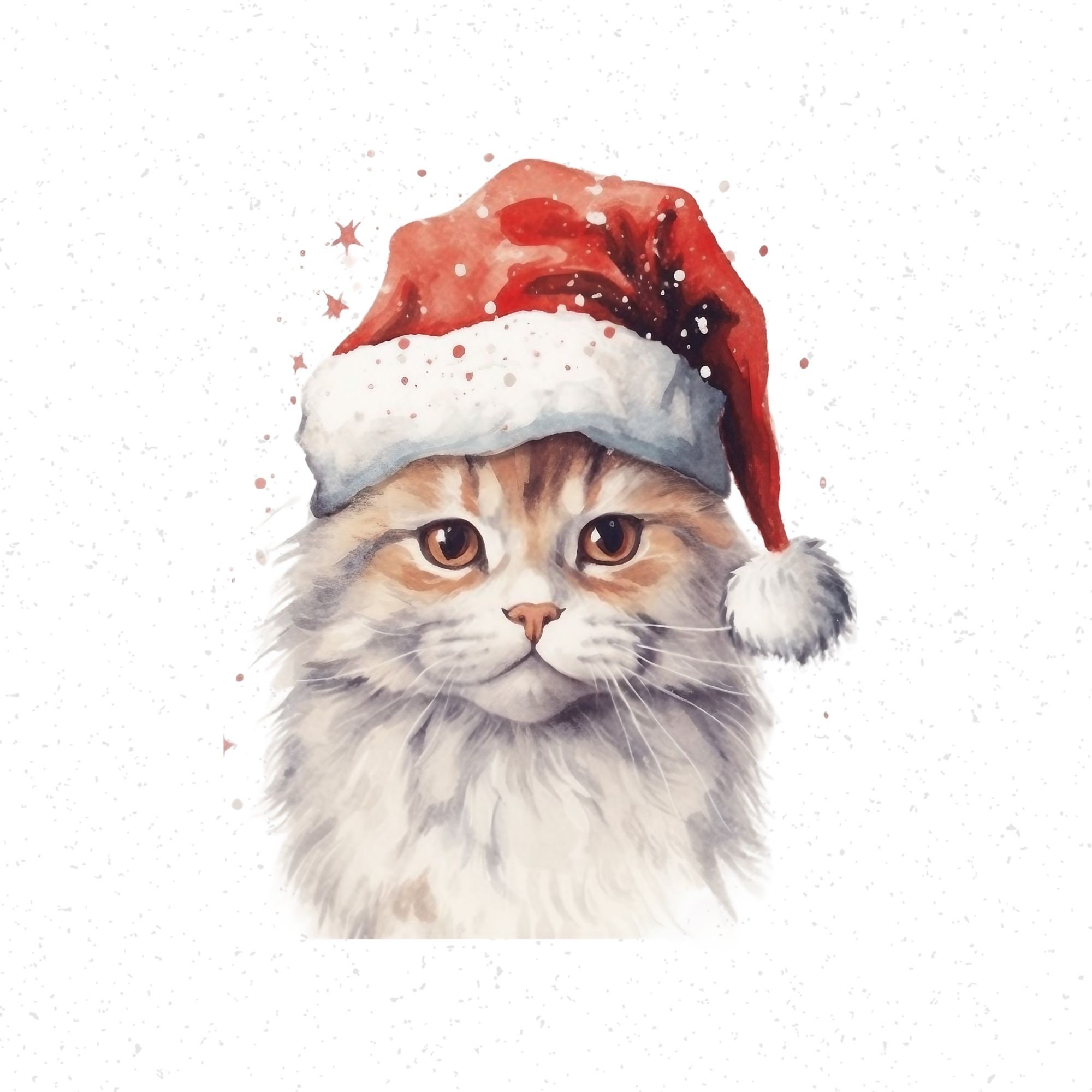 Christmas Cats Clipart, Watercolor Cats, Cat PNG, Winter Clipart ...