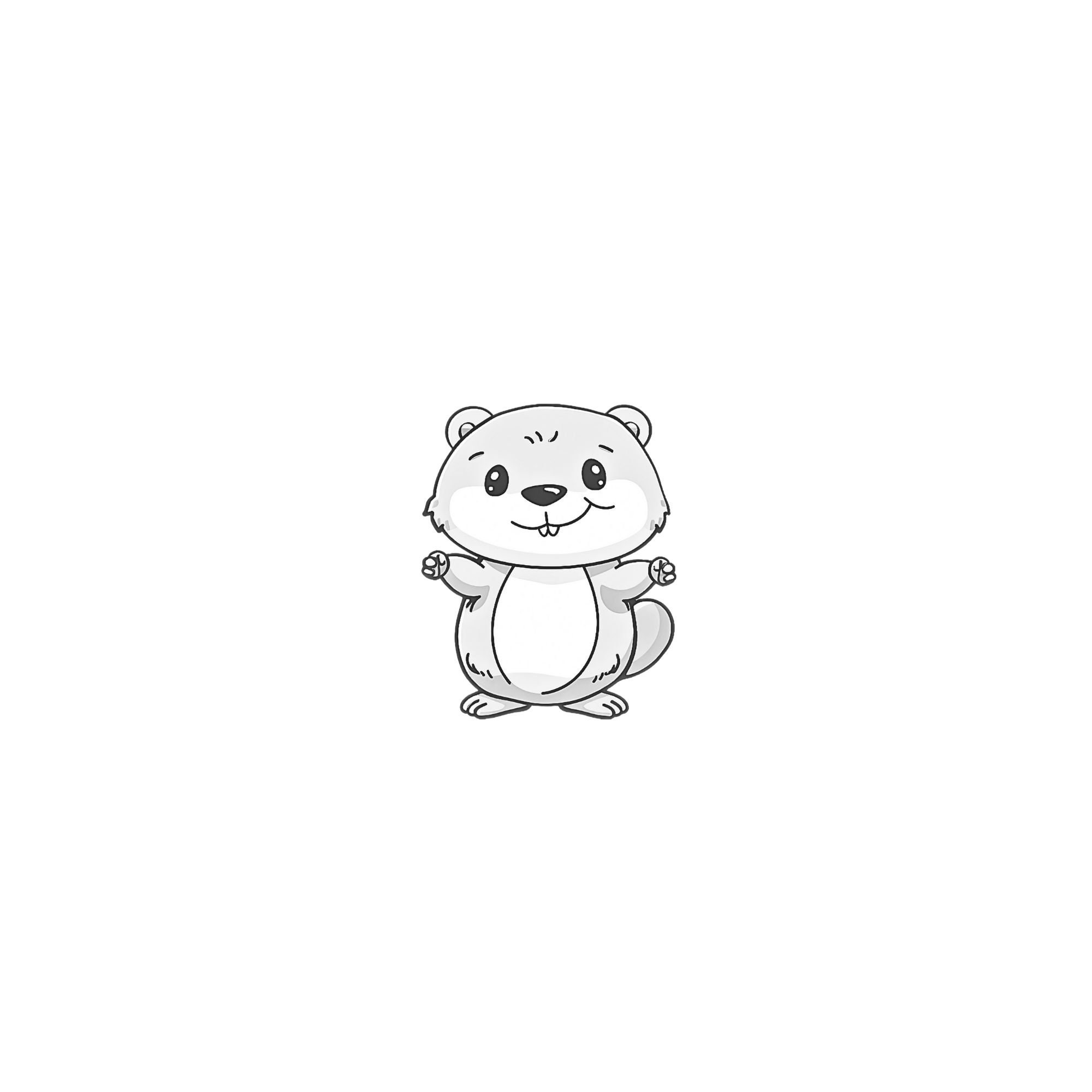 Black & White Beaver Clipart, Woodland Creatures PNG, Cute Beavers PNG ...