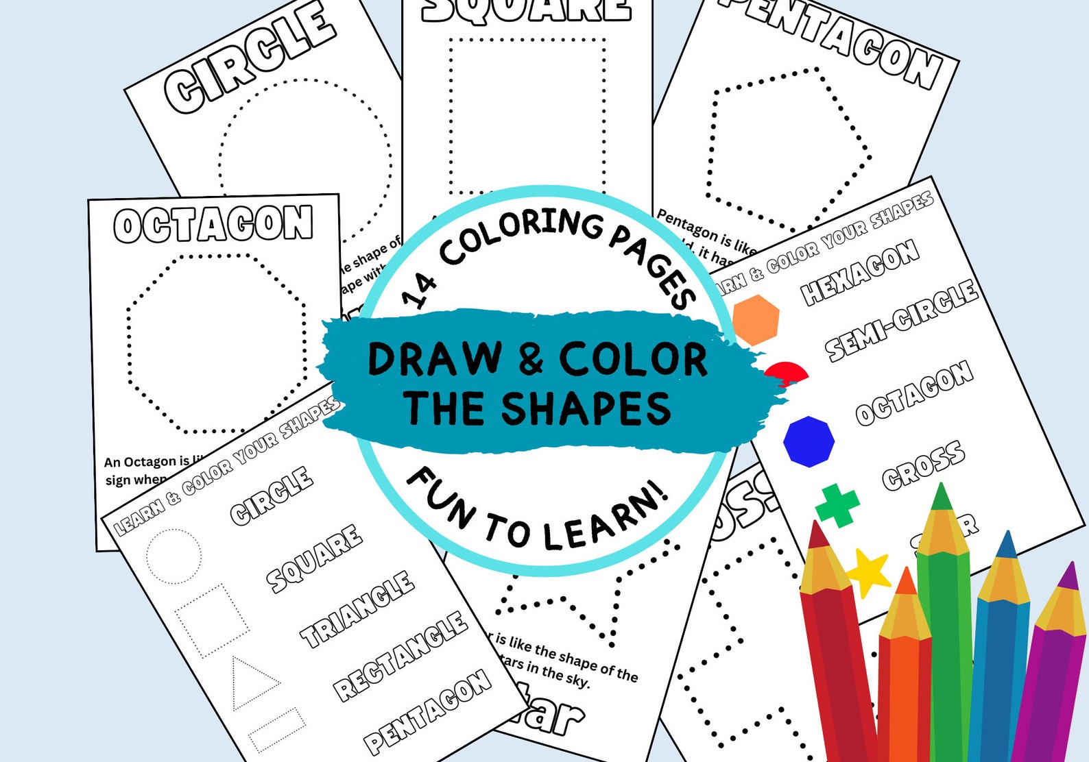 Kids Shapes Learning Coloring Pages, Shapes Coloring Pages, Coloring ...