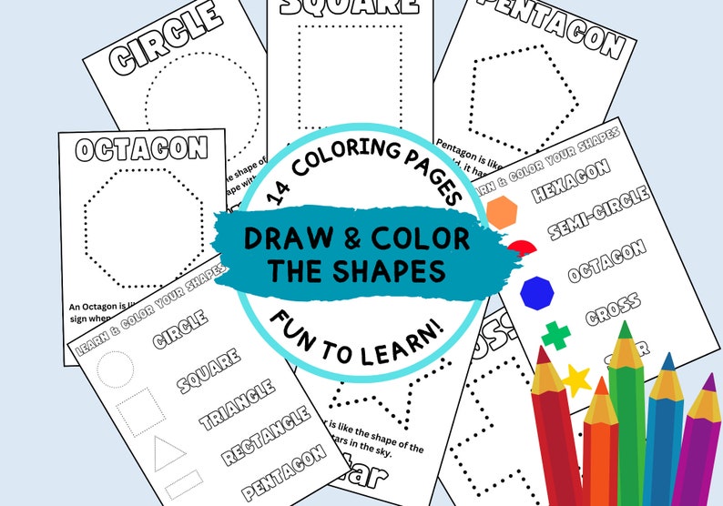 Kids Shapes Learning Coloring Pages, Shapes Coloring Pages, Coloring ...