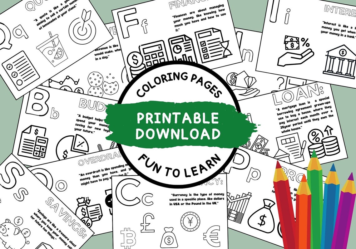 A-Z Kids Learning Coloring in Pages, Letters Words Coloring, Kids ...