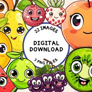Cute Smiling Cartoon Fruits Clipart, Cute Fruits Smiling PNG, Smiling ...