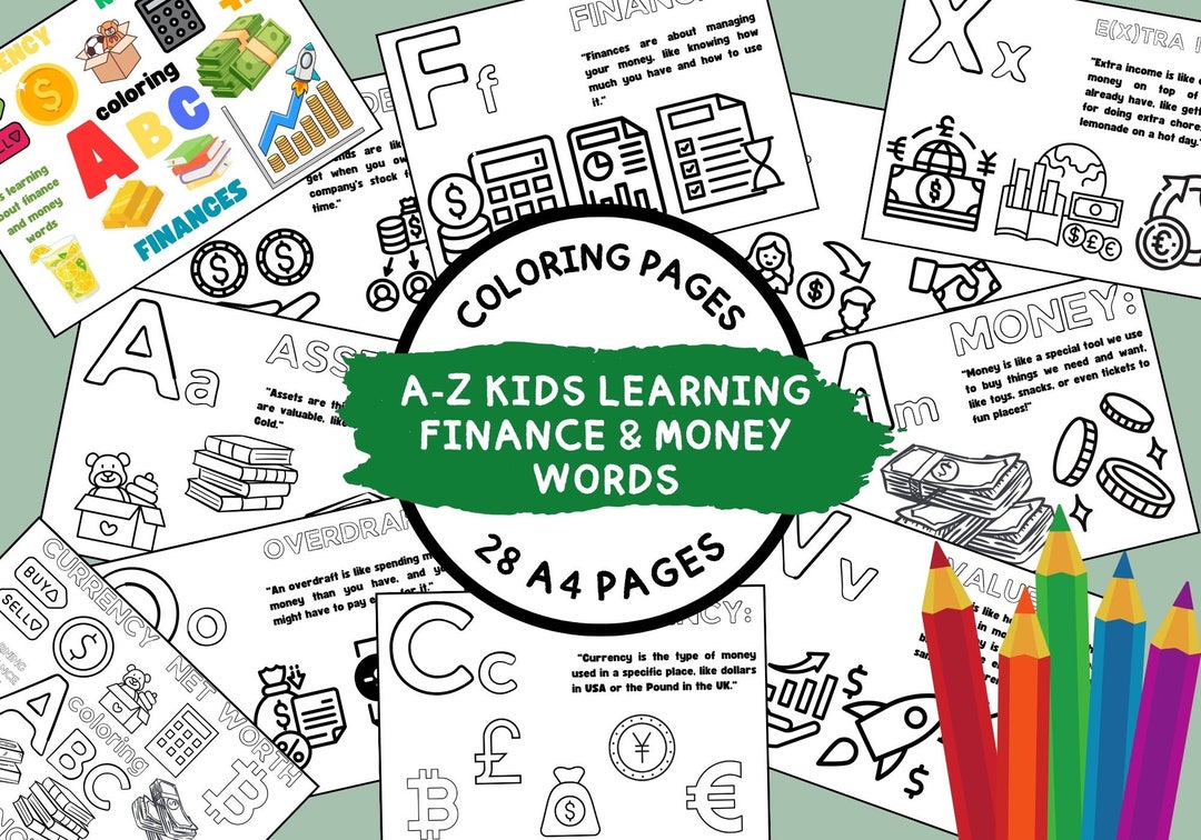 A-Z Kids Learning Coloring in Pages, Letters Words Coloring, Kids ...