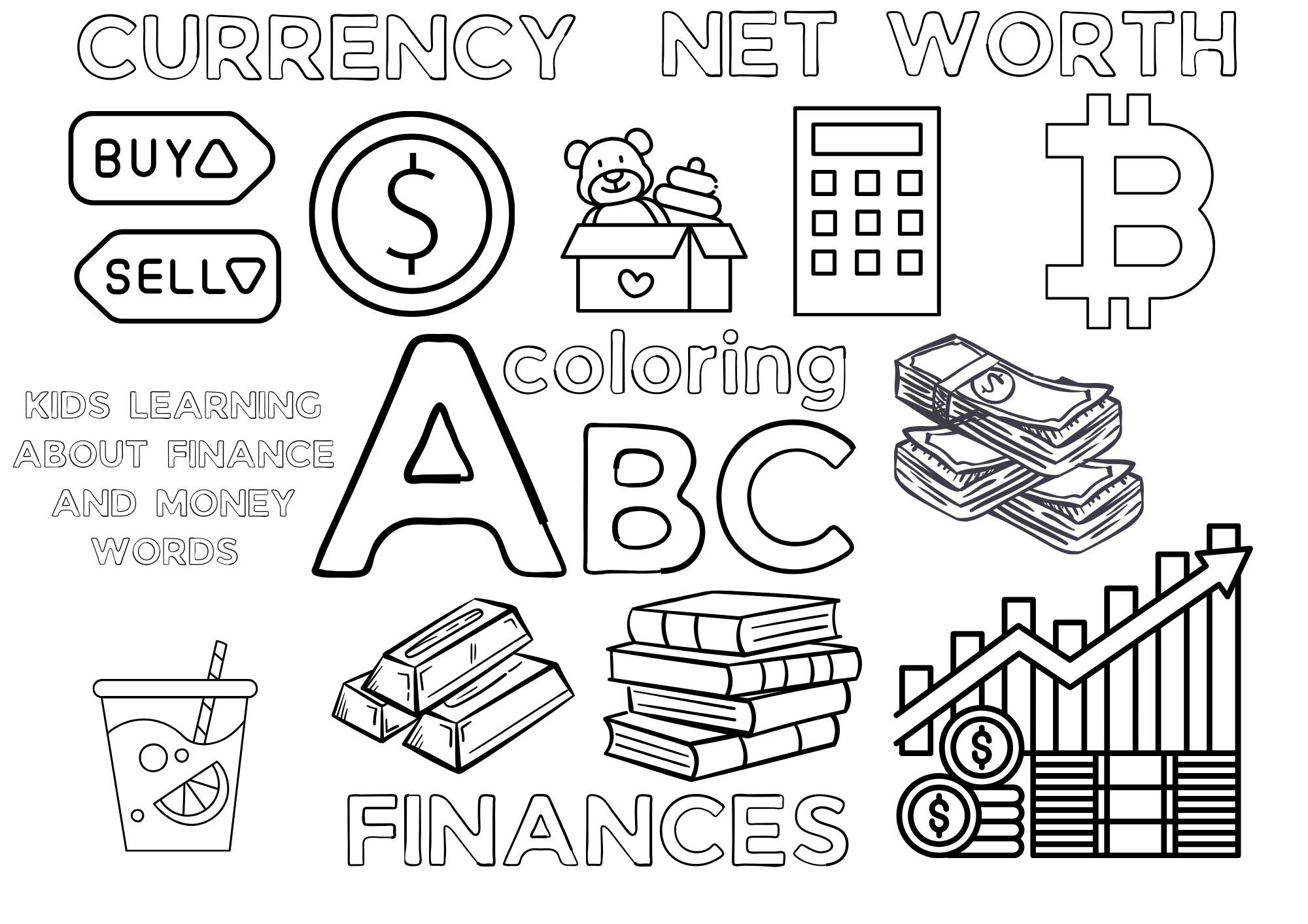 A-Z Kids Learning Coloring in Pages, Letters Words Coloring, Kids ...