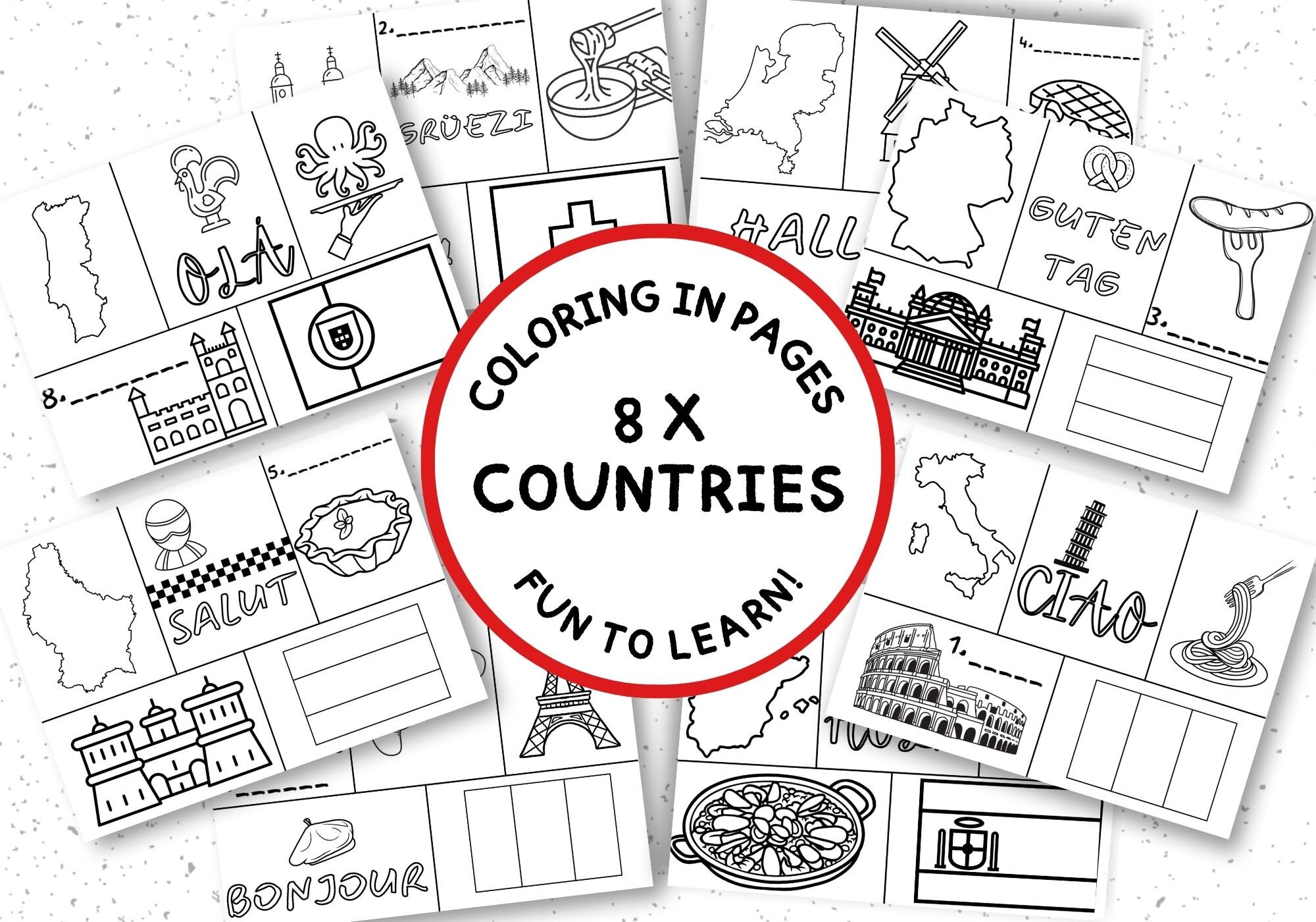 Country Coloring in Placemats, Flag Coloring Pages, Kids Activity ...