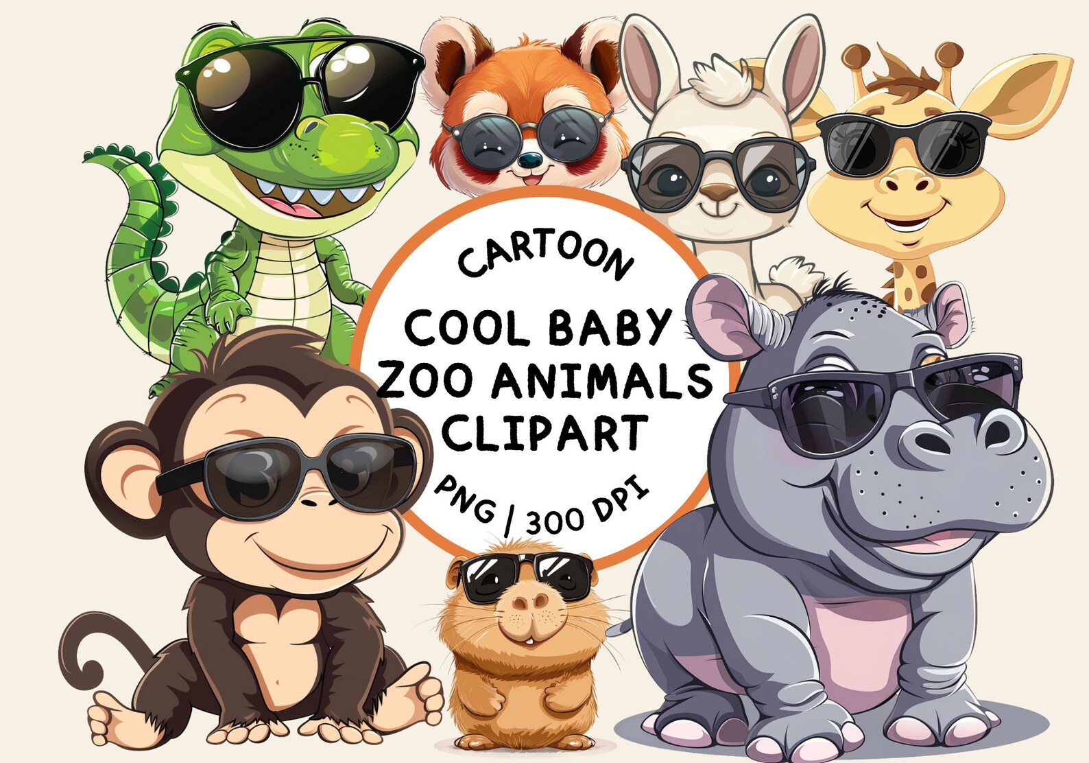 Cute Baby Zoo Animals Clipart, Cool Zoo Animals PNG, Cute Baby Animals ...
