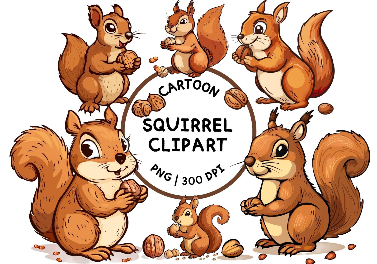 Squirrel Clipart, Woodland Creatures PNG, Cute Squirrels PNG, Woodland ...