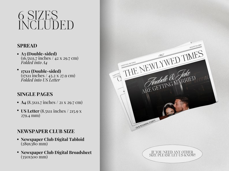 4 Page Wedding Newspaper Canva Template, Editable Wedding Newspaper ...