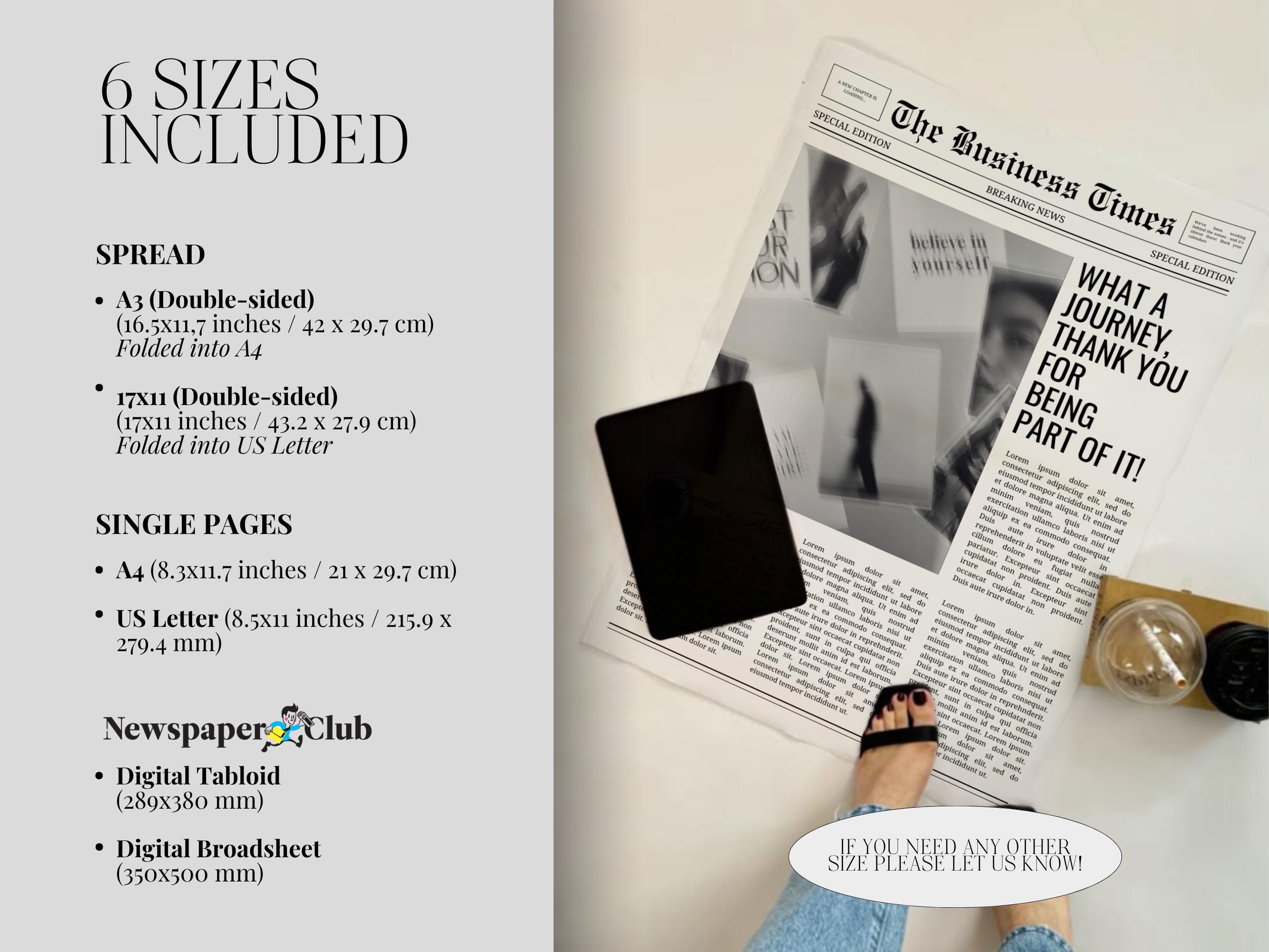 Canva Business Newspaper Template, 2 Page Newspaper Template, Business ...