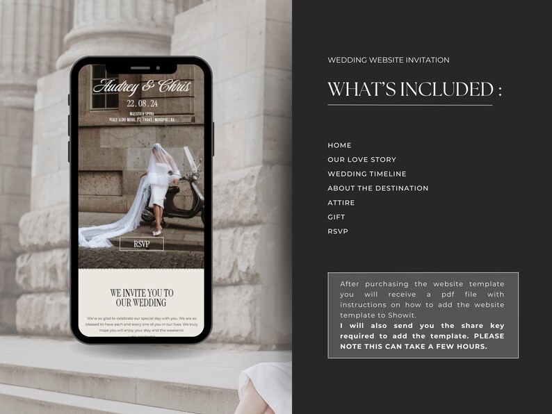 Modern Minimalist Wedding Invitation Website Template, Website ...