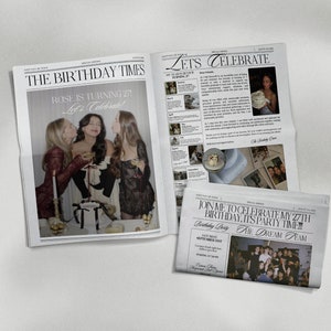 Birthday Newspaper Template, Newspaper Birthday Invitation ...