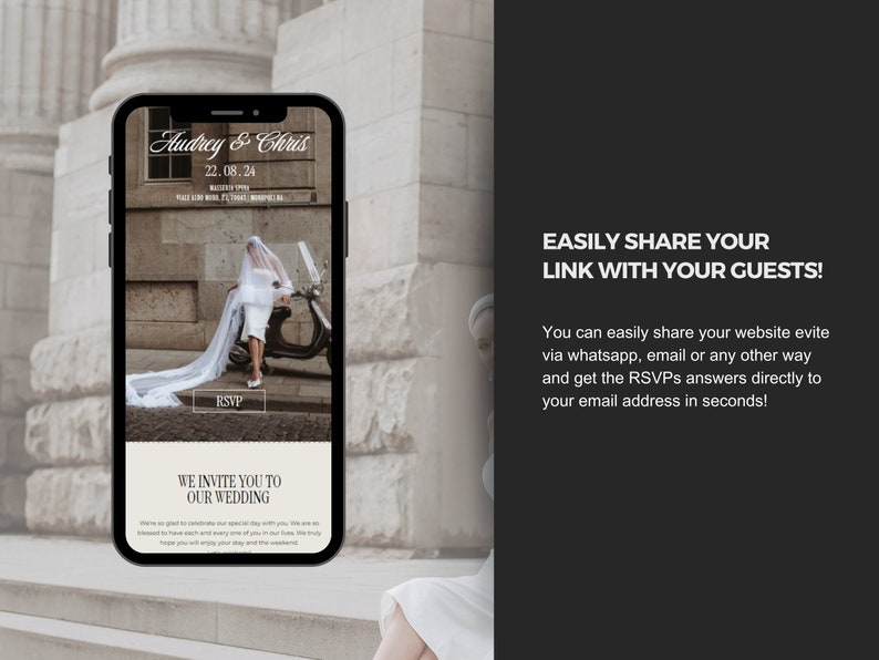 Modern Minimalist Wedding Invitation Website Template, Website ...