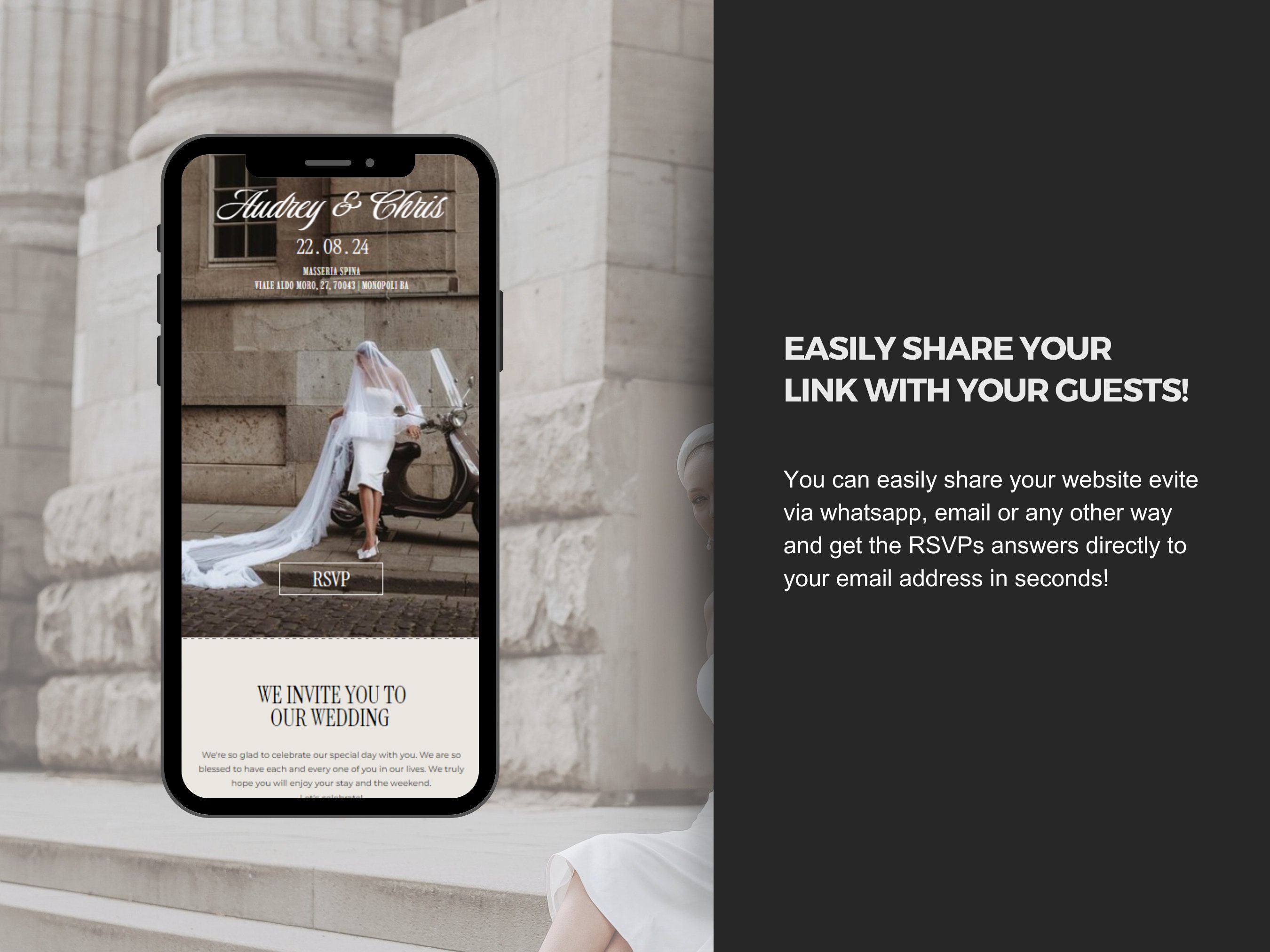 Modern Minimalist Wedding Invitation Website Template, Website ...