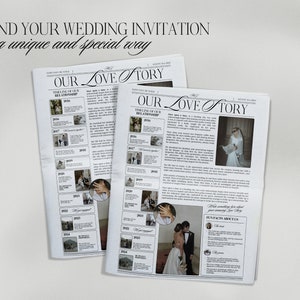 4 Page Wedding Newspaper Canva Template, Editable Wedding Newspaper ...