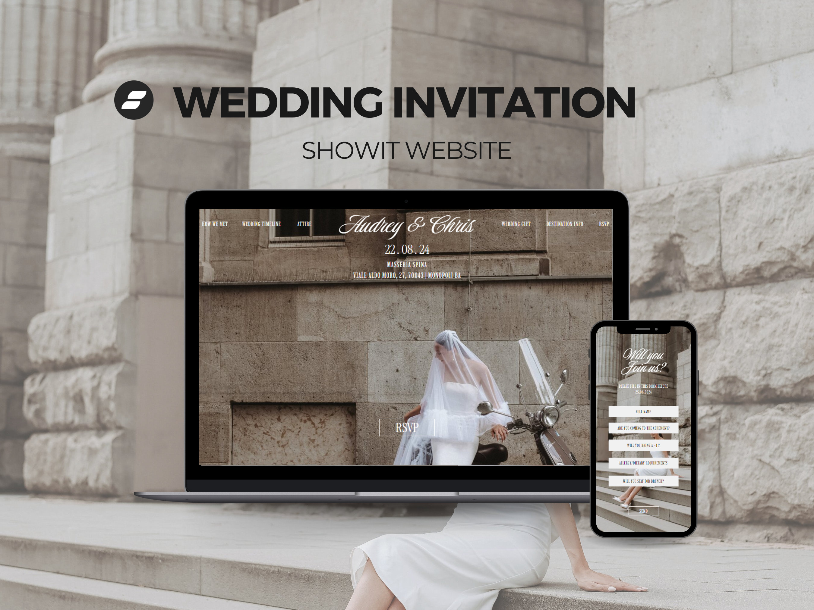 Modern Minimalist Wedding Invitation Website Template, Website ...