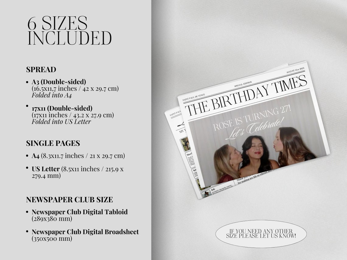 Birthday Newspaper Template, Newspaper Birthday Invitation ...