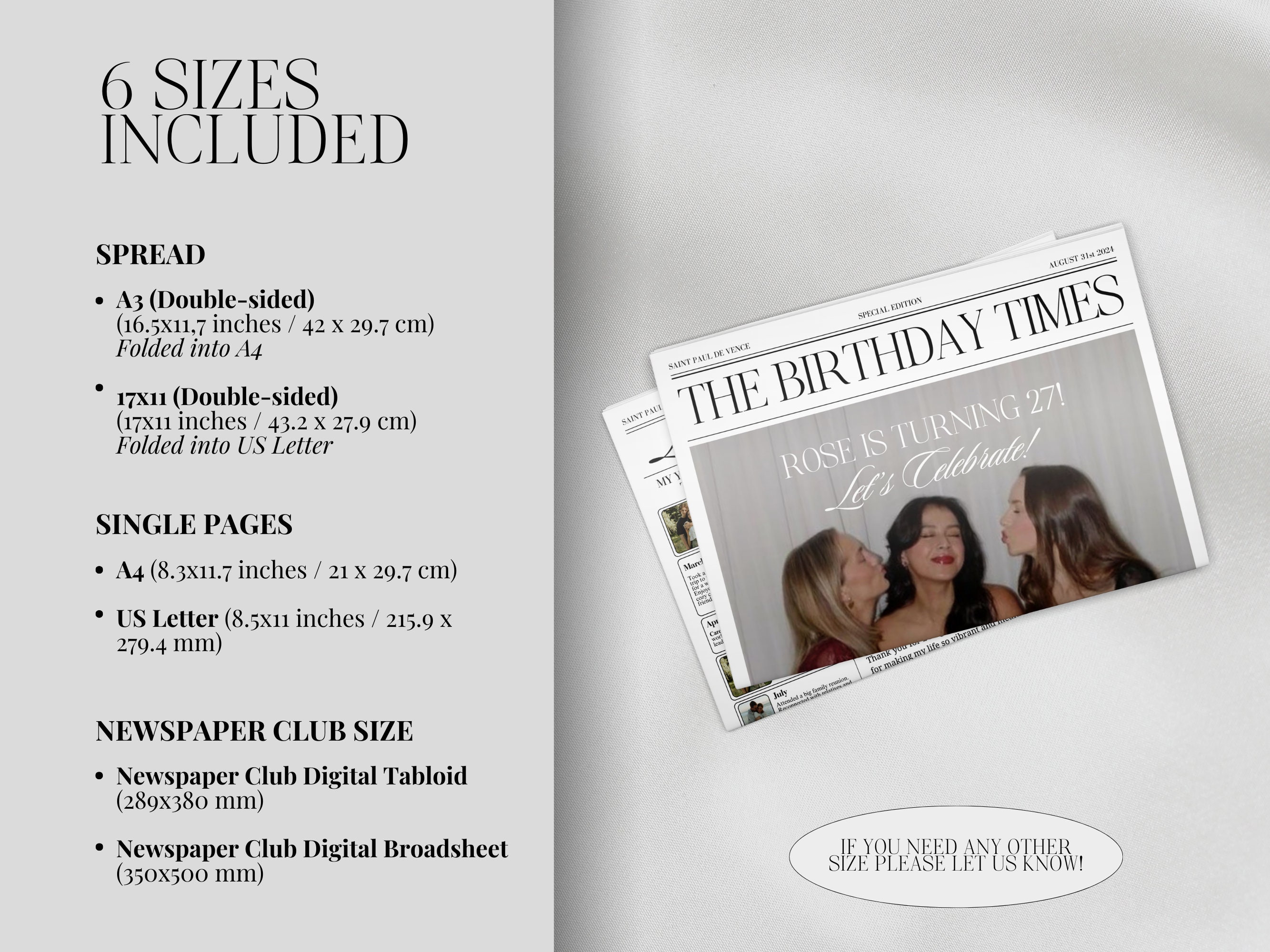 Birthday Newspaper Template, Newspaper Birthday Invitation ...