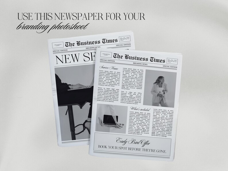 Canva Business Newspaper Template, 2 Page Newspaper Template, Business ...