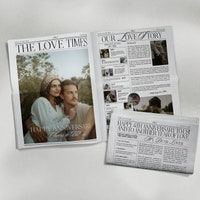 4 Page Wedding Newspaper Canva Template, Editable Wedding Newspaper ...