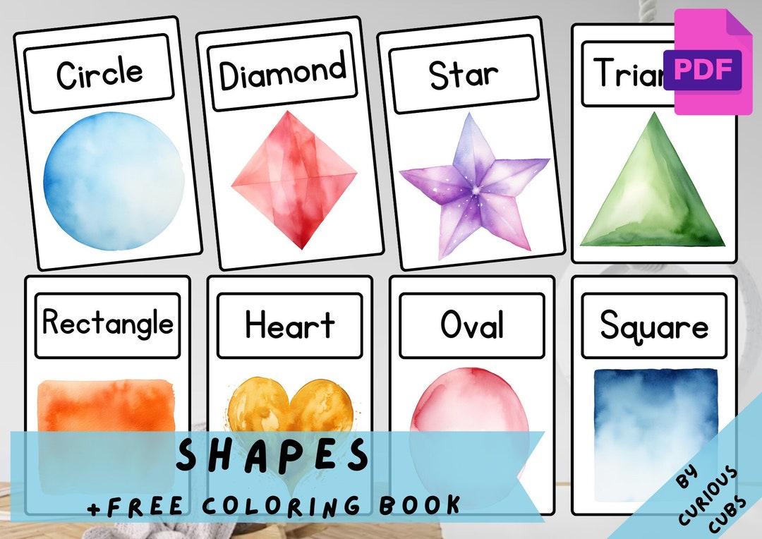 SHAPES • 8 FLASHCARDS Montessori Materials, Homeschool Education ...