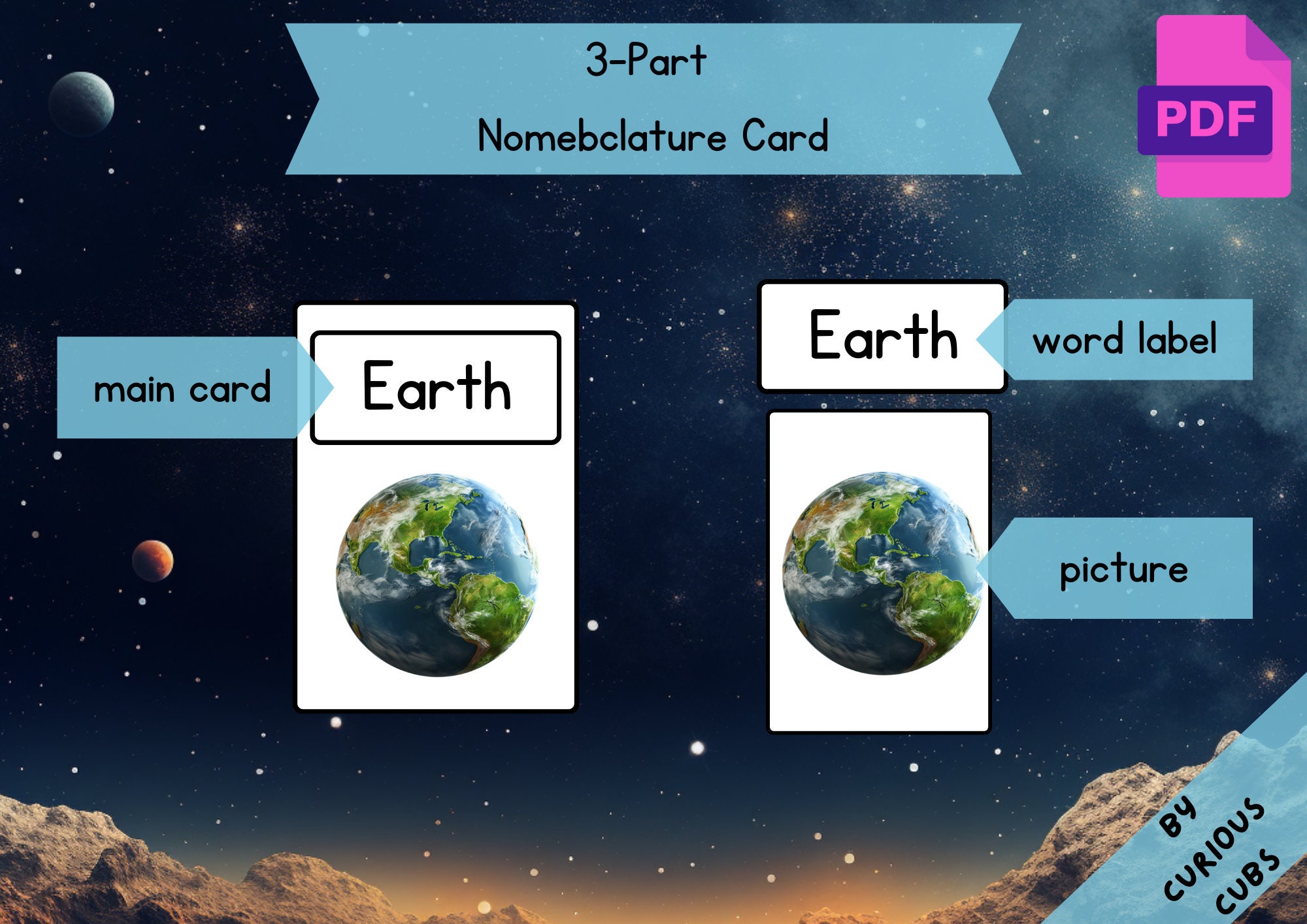 PLANETS • 13 Printable Flashcards, Teaching Learning Resources,teaching ...
