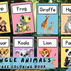 JUNGLE ANIMALS 32 Printable Flash Cards Teaching Learning Resources ...