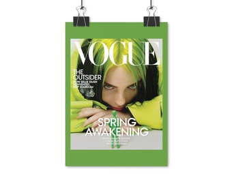 VOGUE Billie Eilish Magazine Cover Poster Wall Decor - Etsy