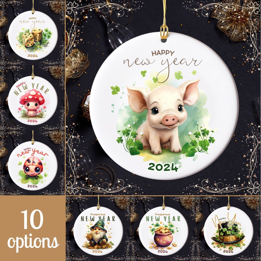 Lucky Charm Ornament 2025 Custom Ceramic Good Luck Ornament, Good Luck ...