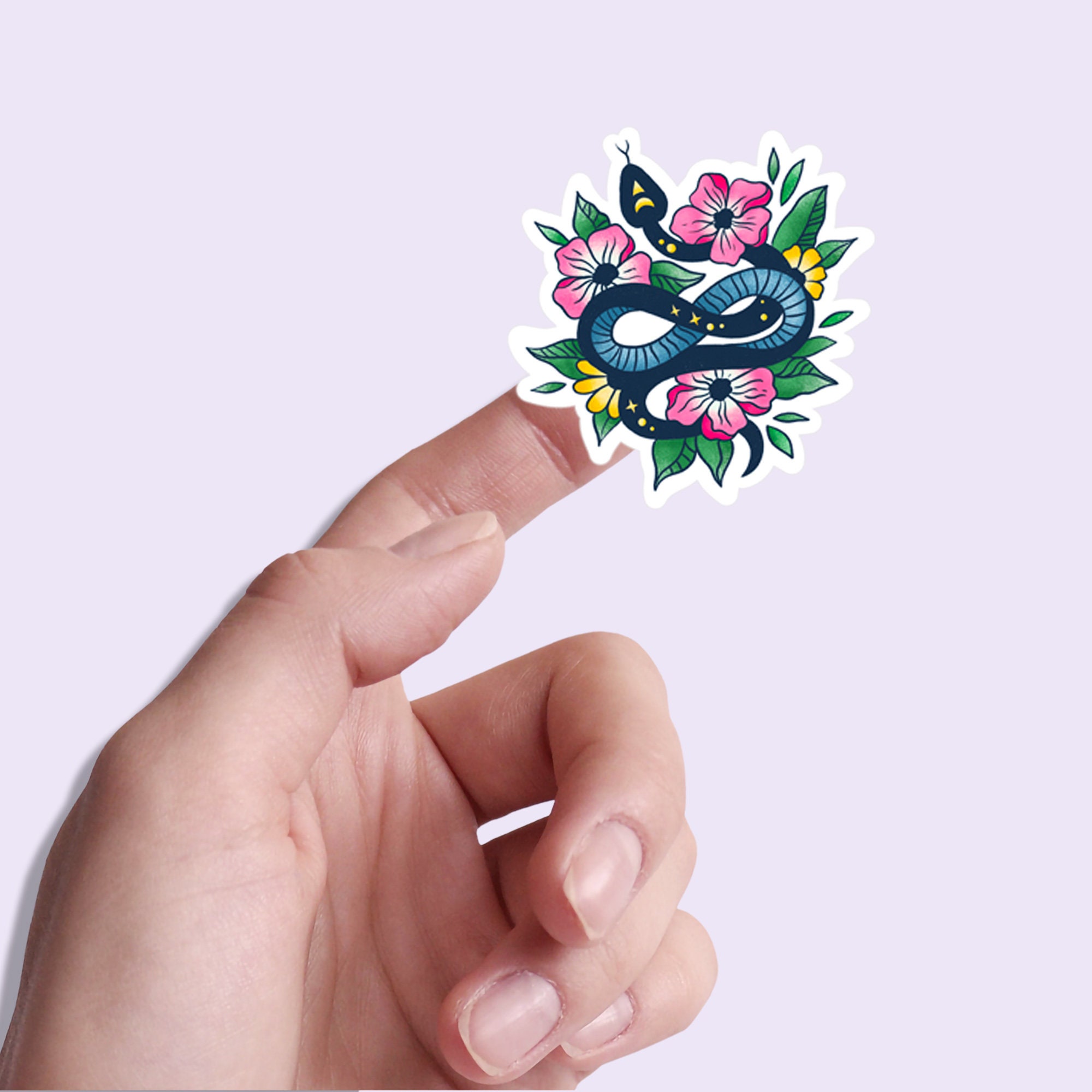 Printable Mystic Stickers Skull With Flowers Moth With Eye - Etsy