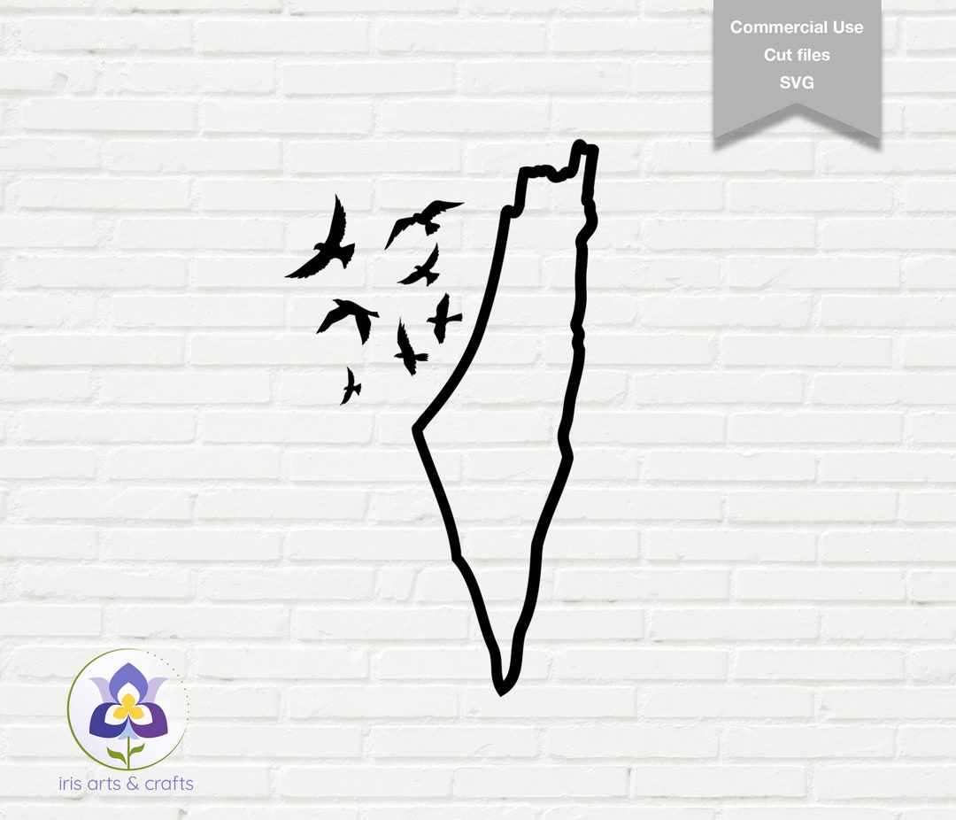 Palestine Map With Birds SVG, Cut File, T-shirt Design, Cricut File ...