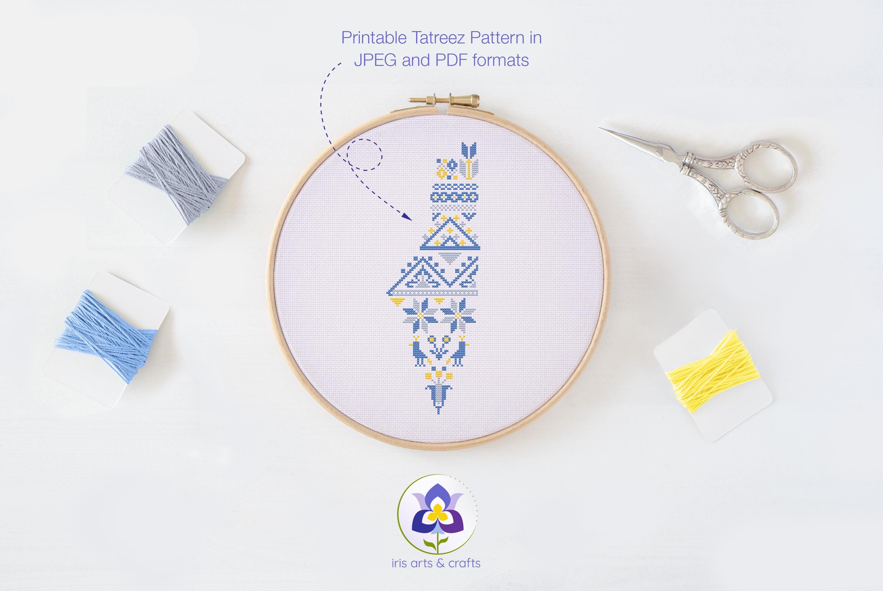 Map of Palestine Tatreez Cross Stitch Pattern, Palestinian Traditional ...