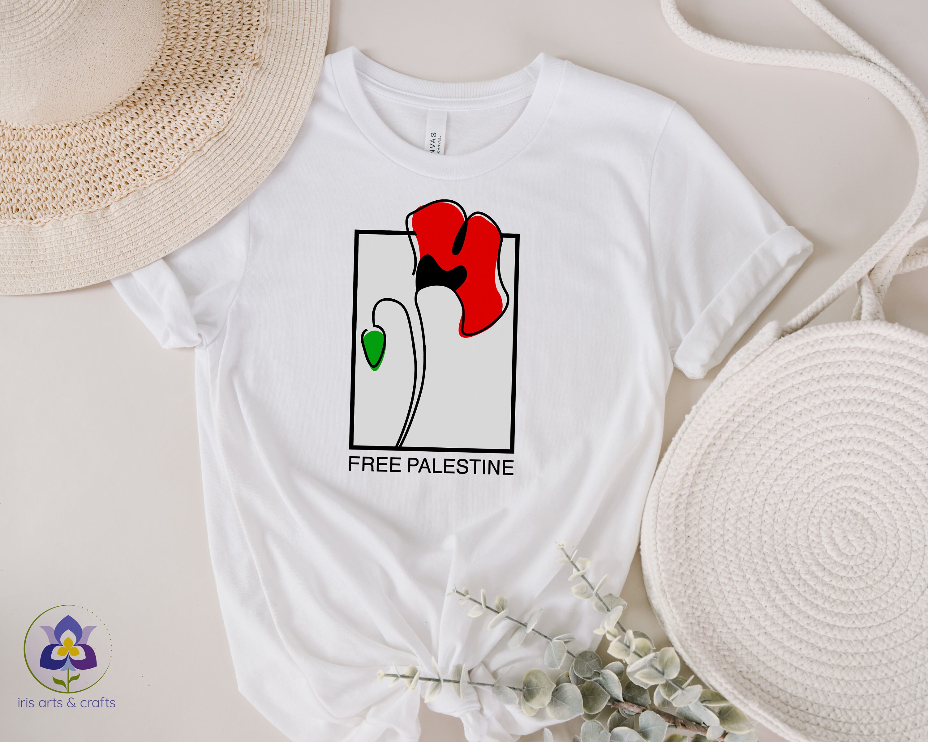 Free Palestine With Red Poppy Flower SVG, Cut File, T-shirt Design ...