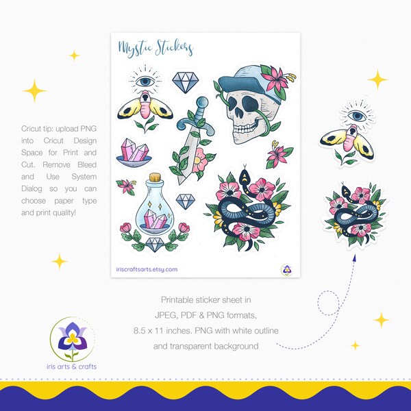 Printable Mystic Stickers - Etsy