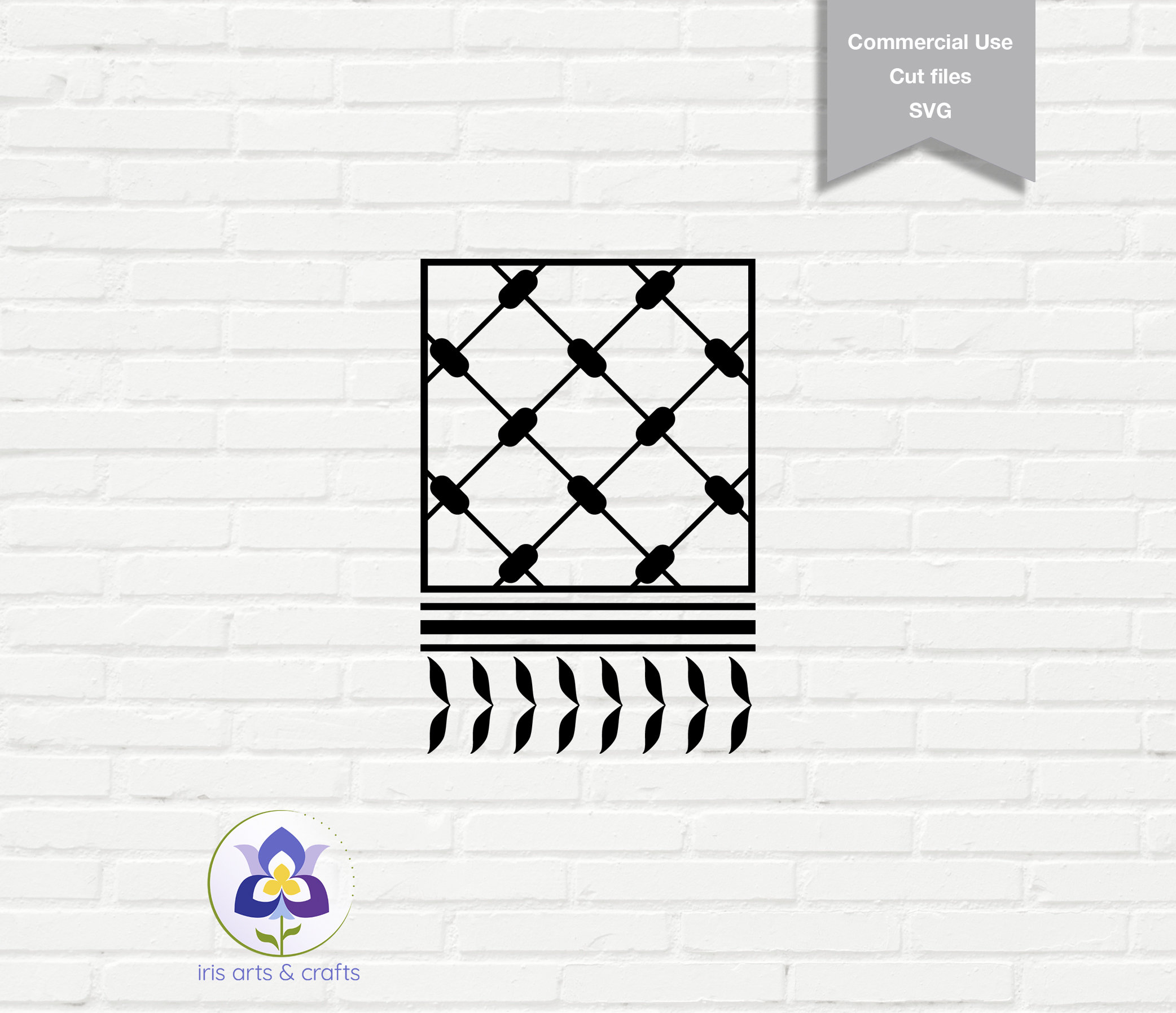 Palestinian Keffiyeh SVG, Cut File, T-shirt Design, Cricut File, One ...