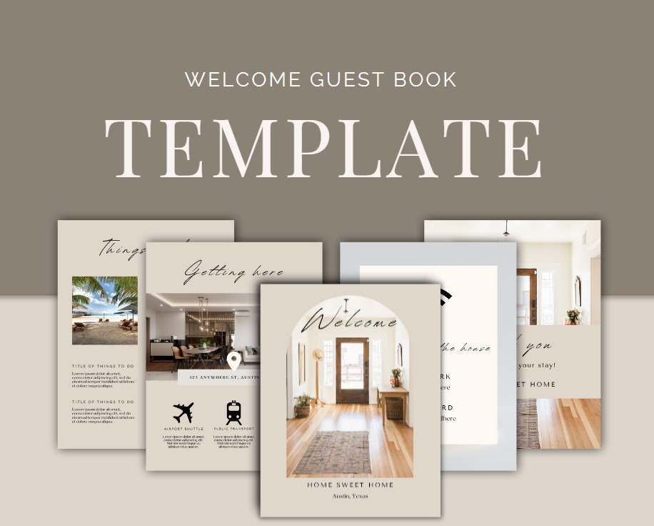Airbnb Welcome Book Template, House Host Manual Guidebook Template ...