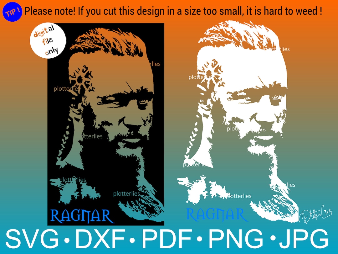 Ragnar Lothbrok SVG Cut File Dxf Png Pdf Jpg Viking Nordic King ...