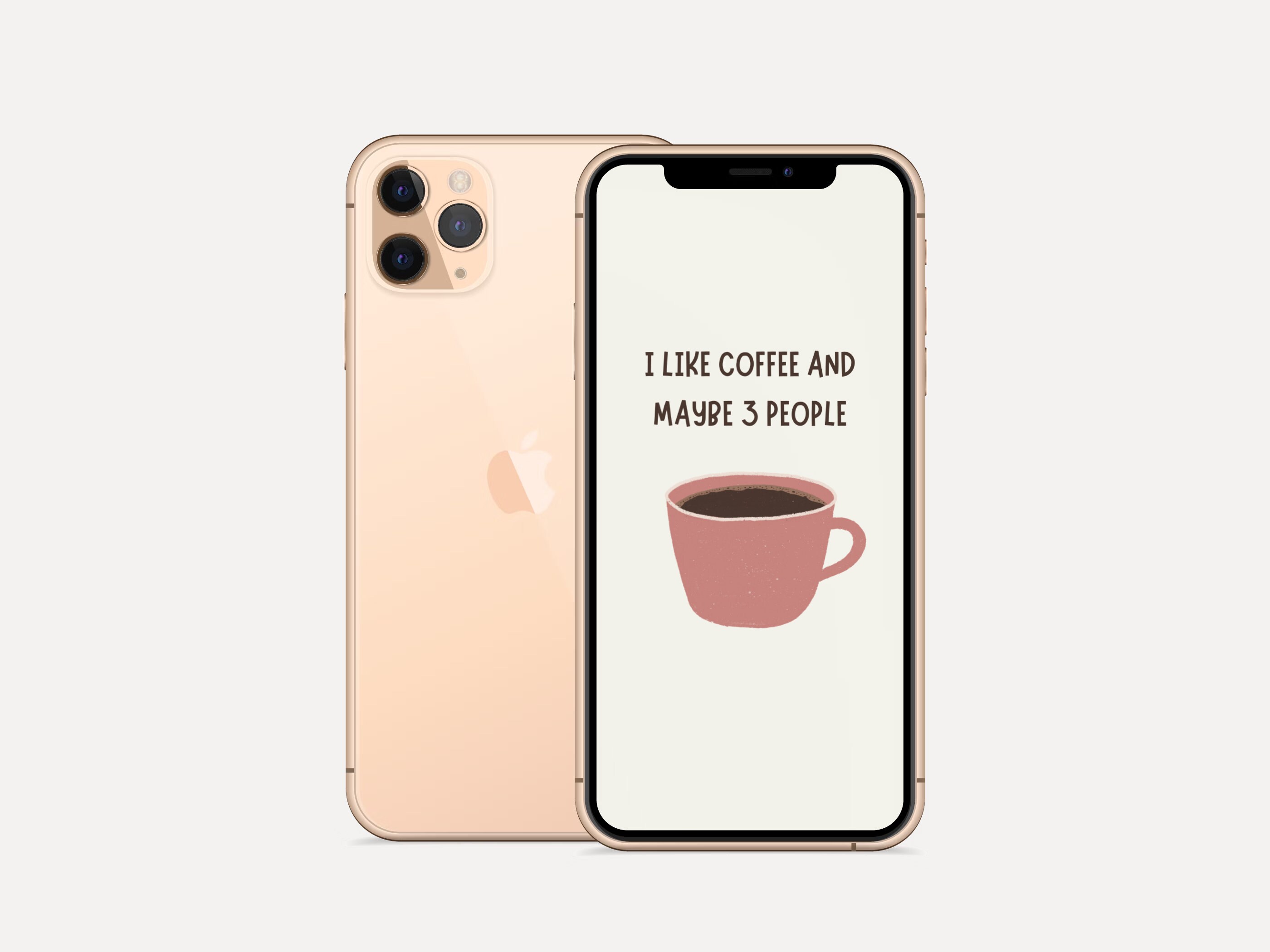 Customizable Ios Lockscreen/homescreen Coffee Wallpaper Pun PNG - Etsy