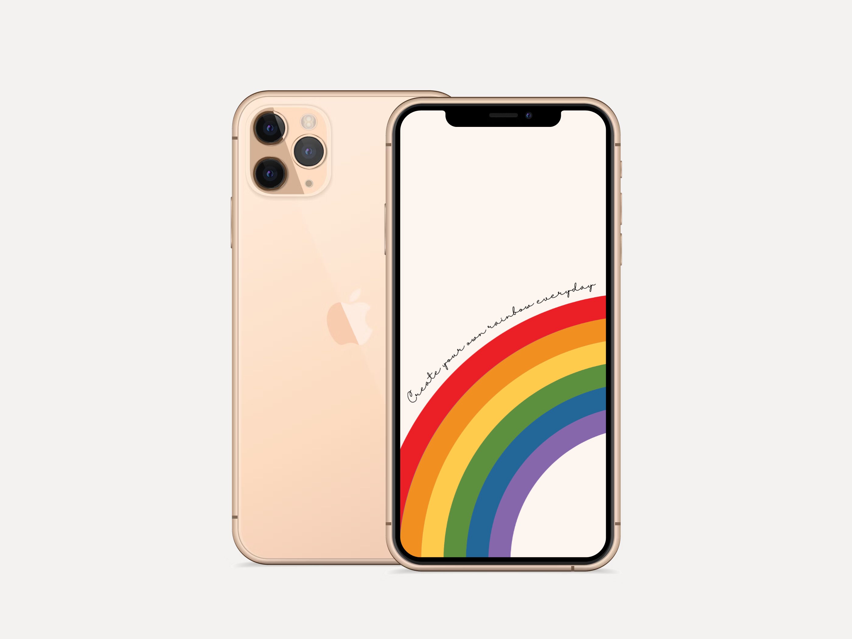 Customizable Ios Lockscreen/homescreen Rainbow Art and - Etsy