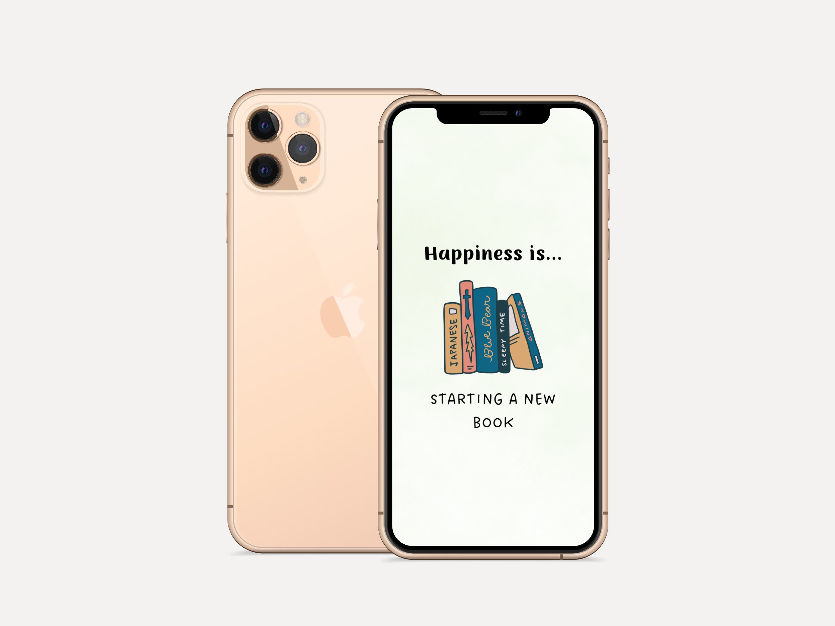 Customizable Ios Lockscreen/homescreen Bookworm Wallpaper Book PNG - Etsy