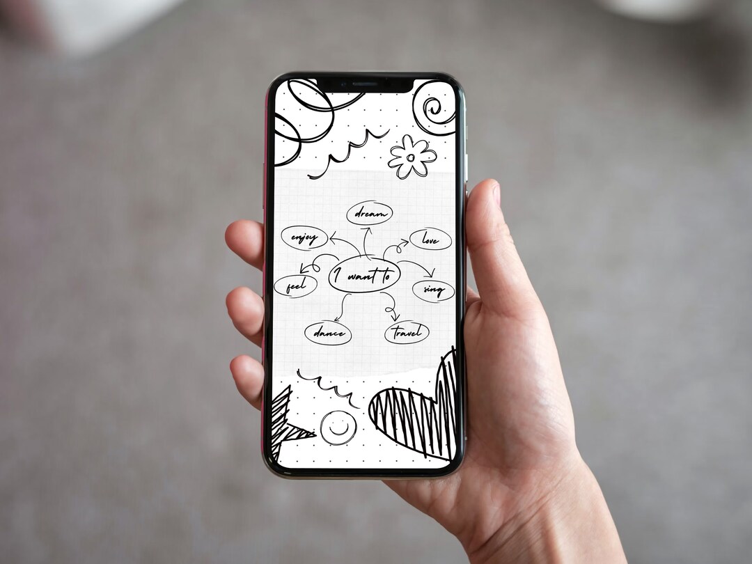 Customizable Ios Lockscreen/homescreen Doodles and - Etsy