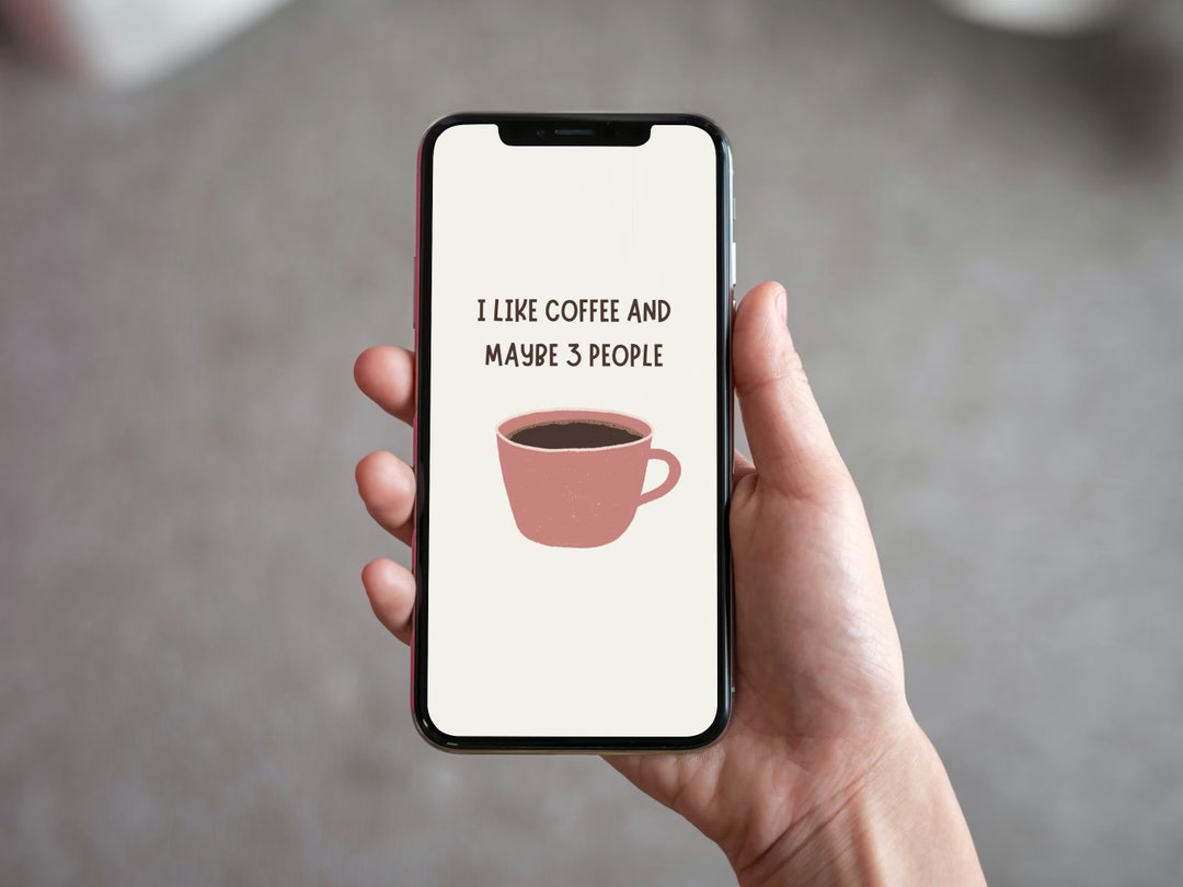 Customizable Ios Lockscreen/homescreen Coffee Wallpaper Pun PNG - Etsy