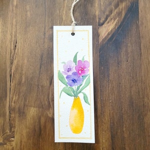 Handmade Watercolor Bookmark - Spring Flowers, | Handmade Original ...