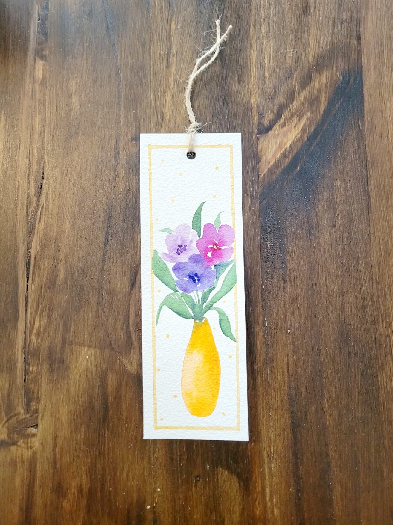 Handmade Watercolor Bookmark - Spring Flowers, | Handmade Original ...