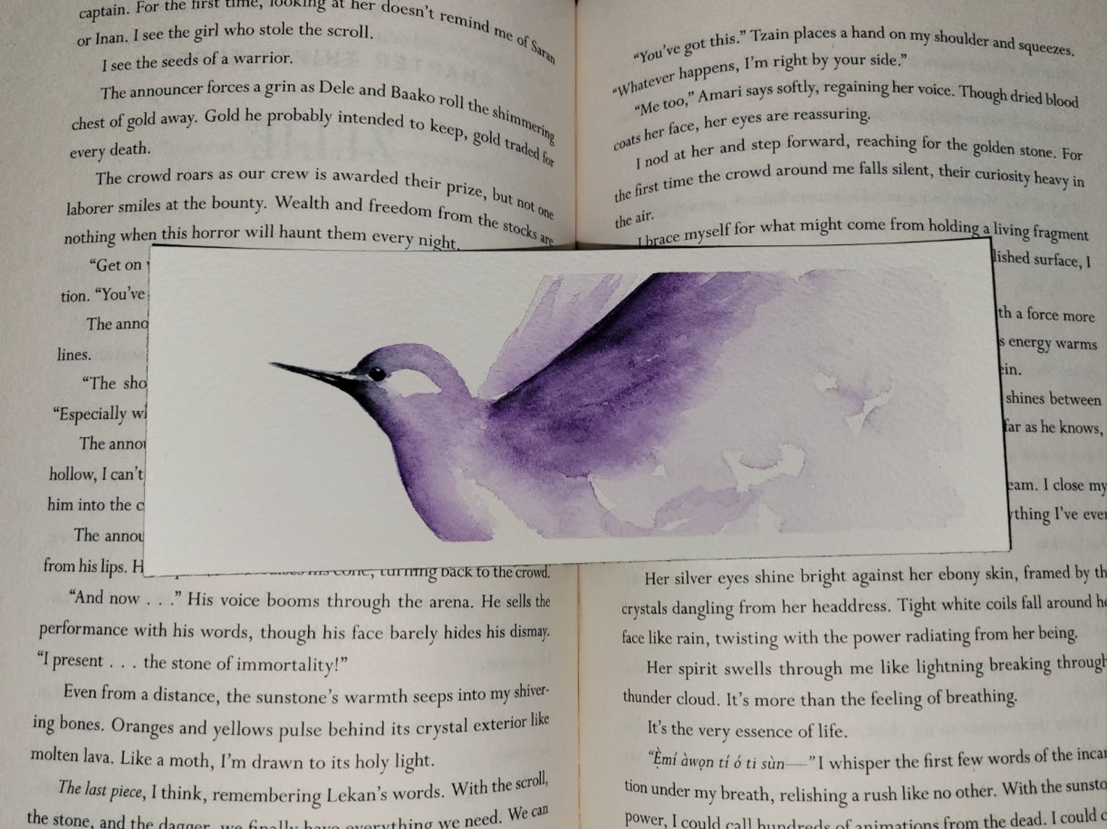 Handmade Original Watercolor Bookmark Violet Swallow, Hand-painted - Etsy