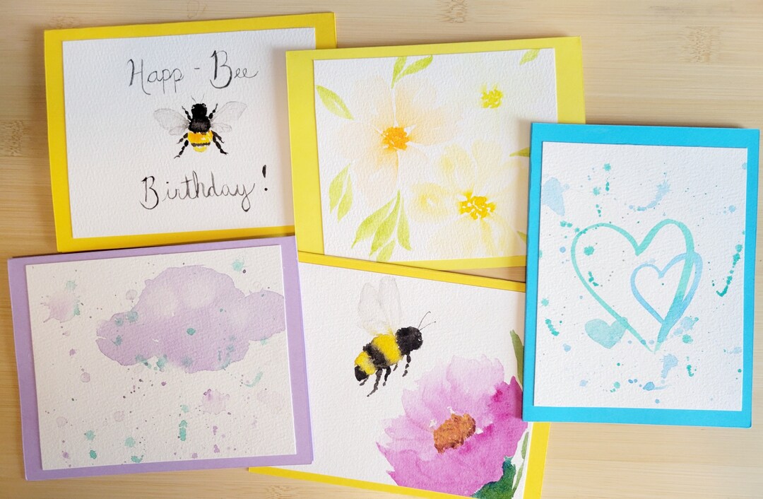 Watercolor Cards Hand-painted | Handmade Cards, Blank Cards - Etsy