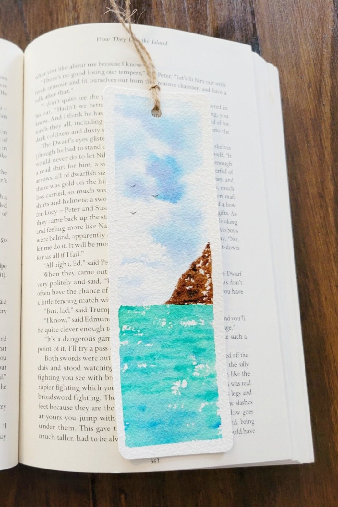 Watercolor Bookmark Original- Ocean Cliff | Hand-painted Bookmark - Etsy