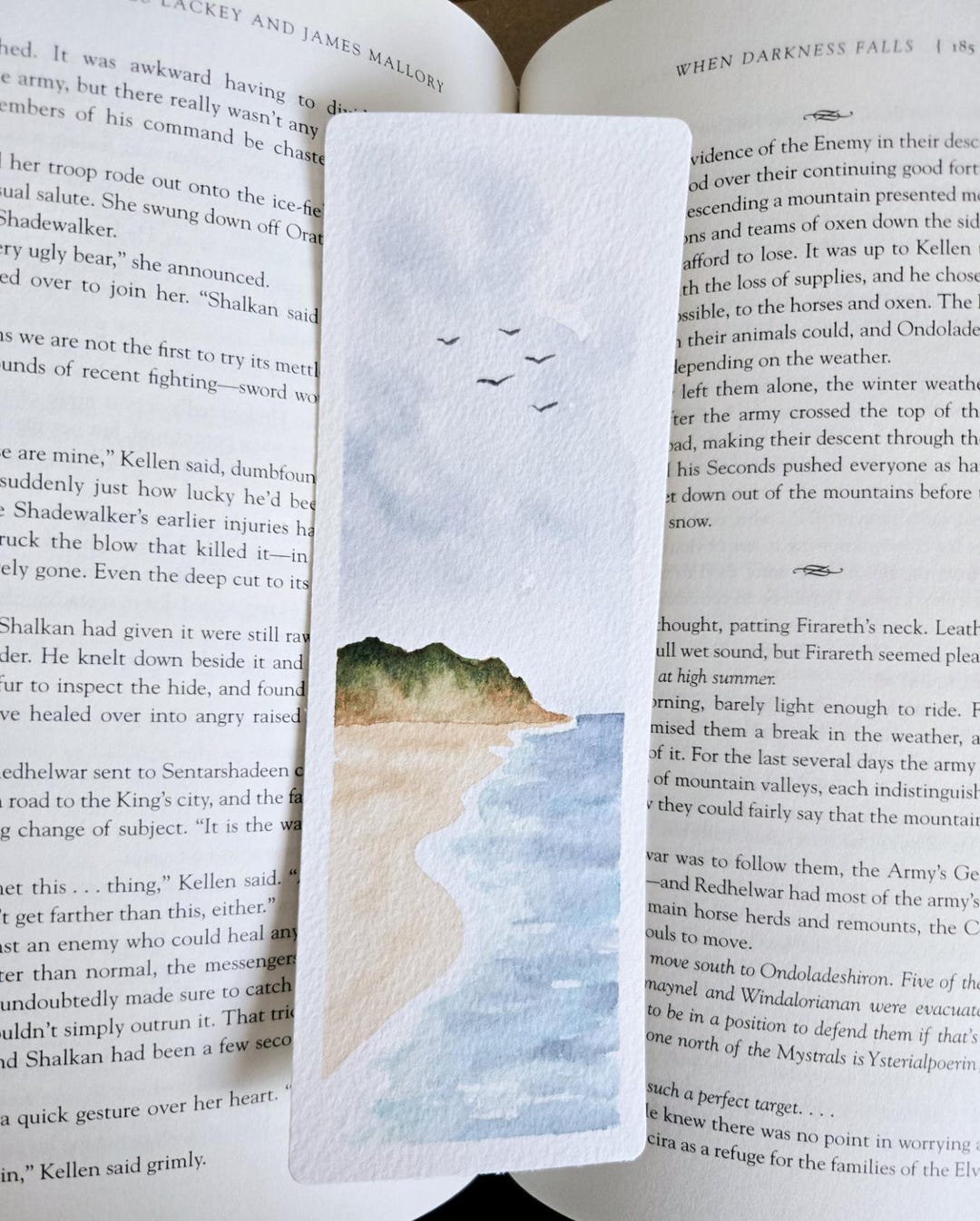 Watercolor Bookmark Original- Ocean Beach | Hand-painted Bookmark, Book ...